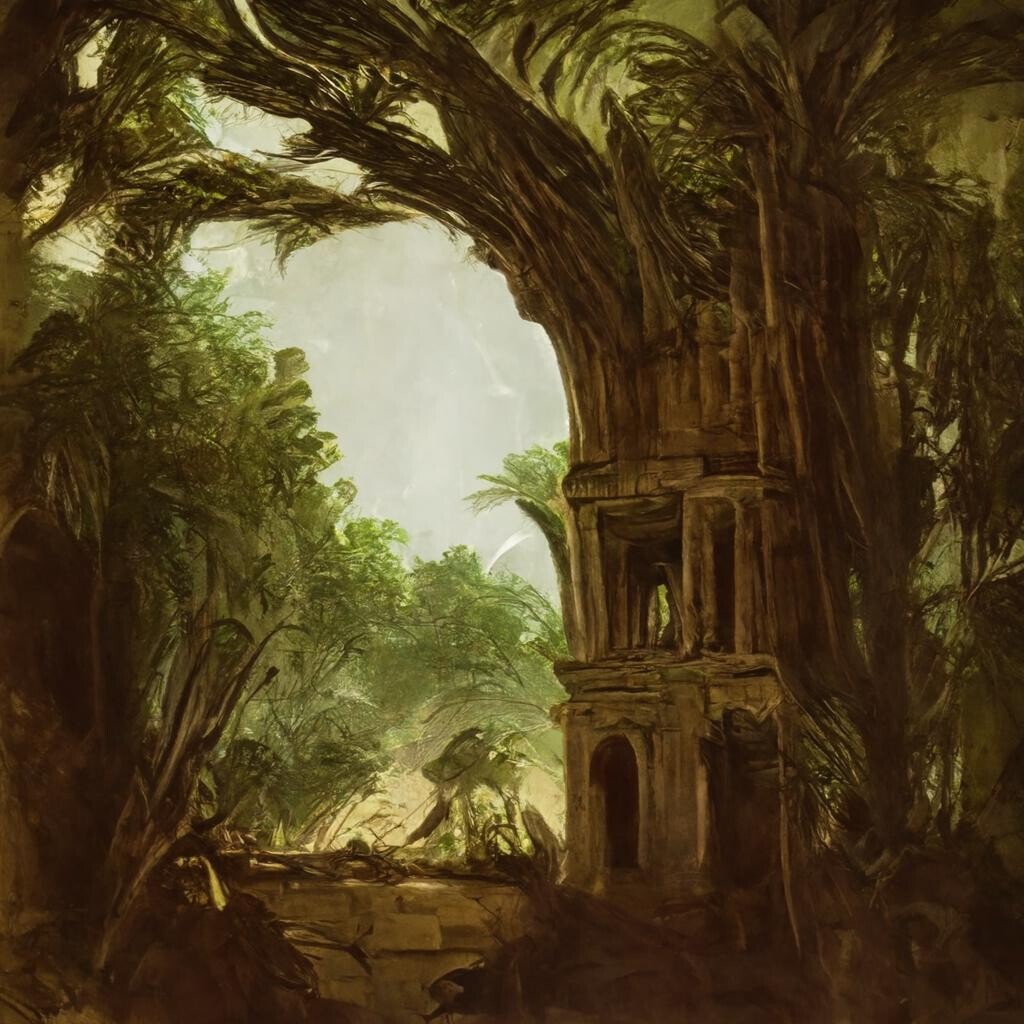 ArtStation - Ruins of an alien temple in a tropical forest by Thomas ...