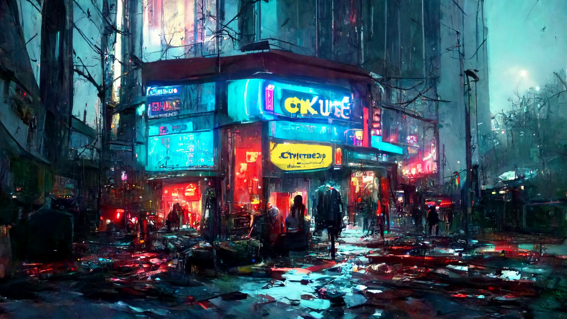 ArtStation - Cyberpunk market concept