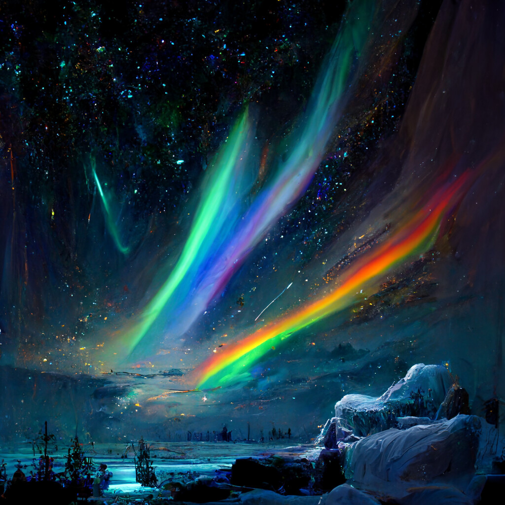 ArtStation - Winter Lake Aurora