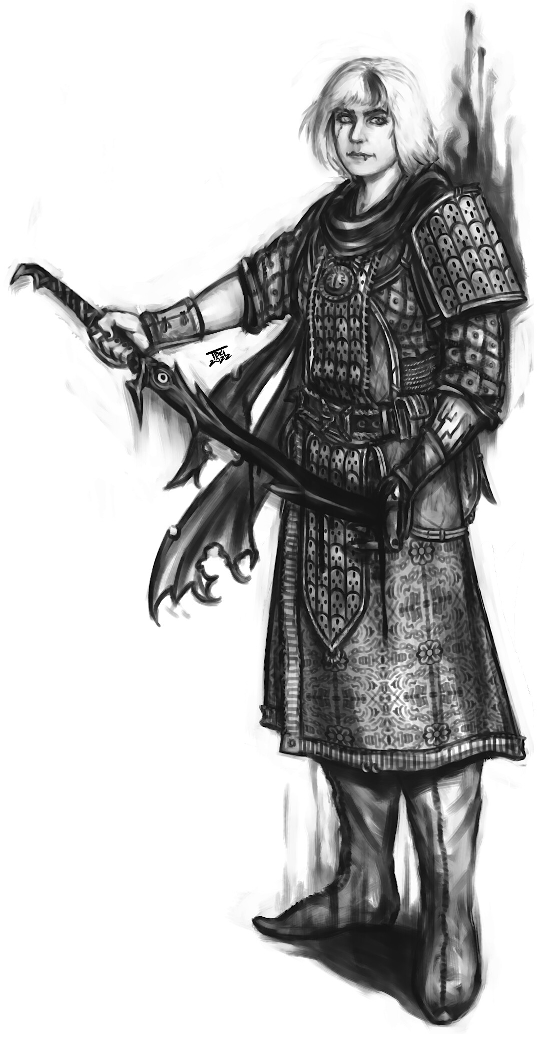 ArtStation - DnD Sketch | Hexblade Warlock