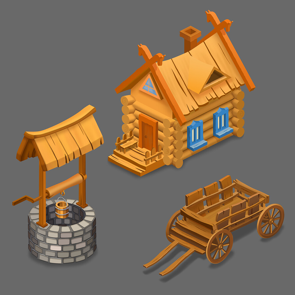 ArtStation - 2d assets in casual style