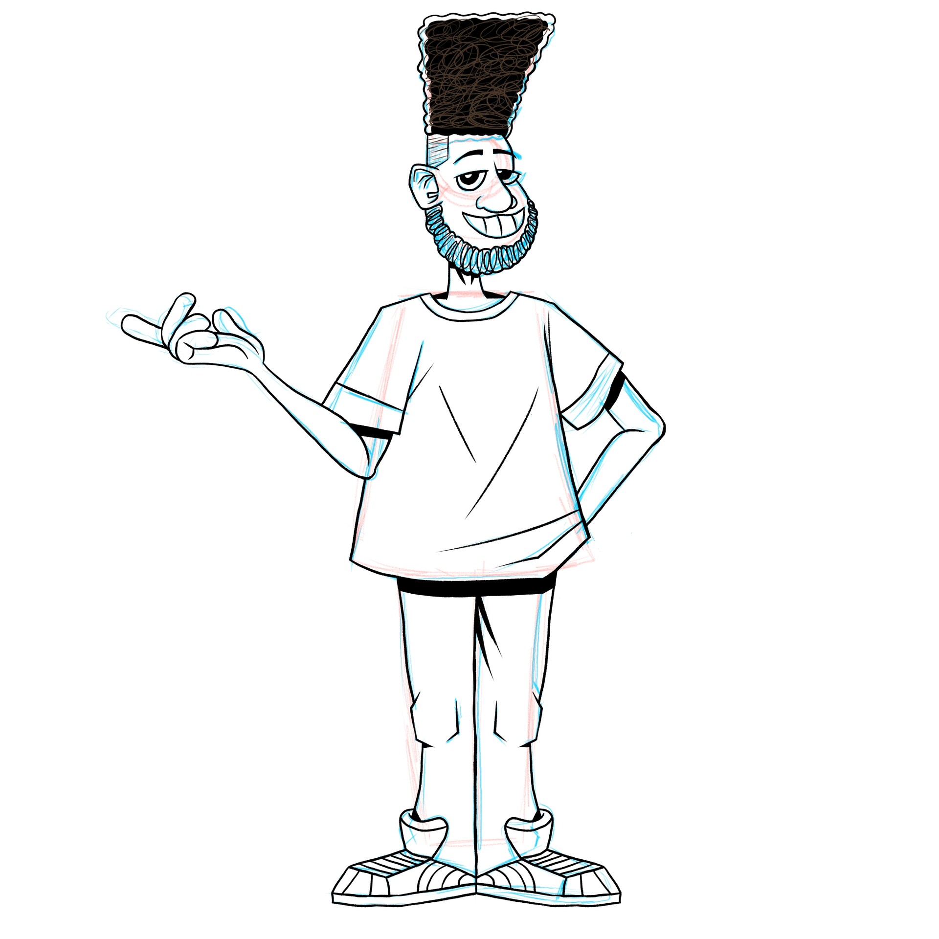 ArtStation - Square Afro (sketch and Render)