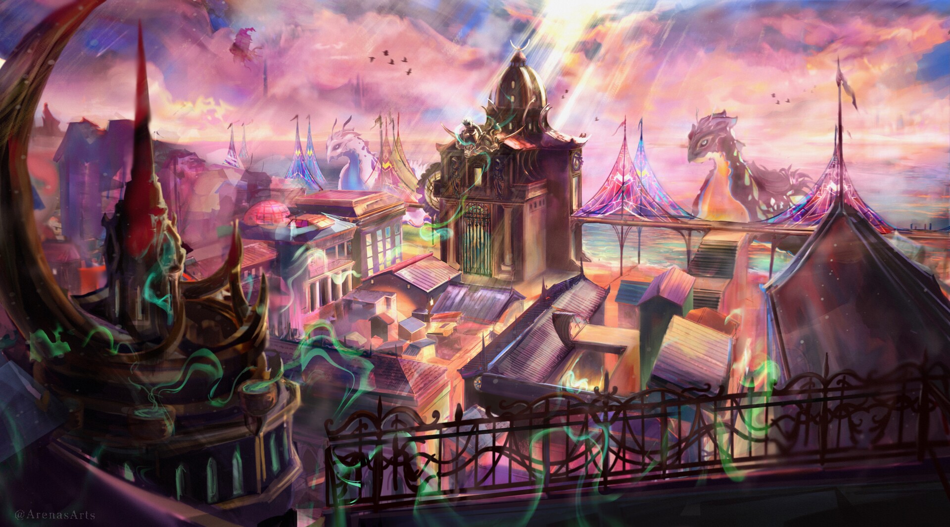 ArtStation - Fantasy cityscape visual development, Environment design