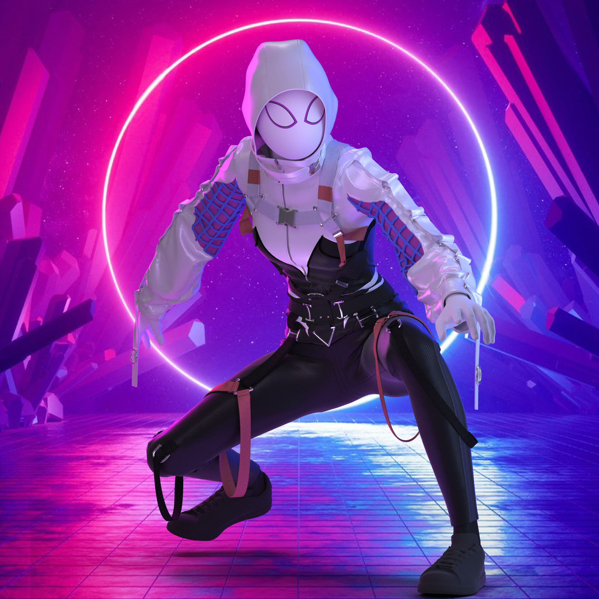 ArtStation - Spider-Gwen. Marvelous designer.