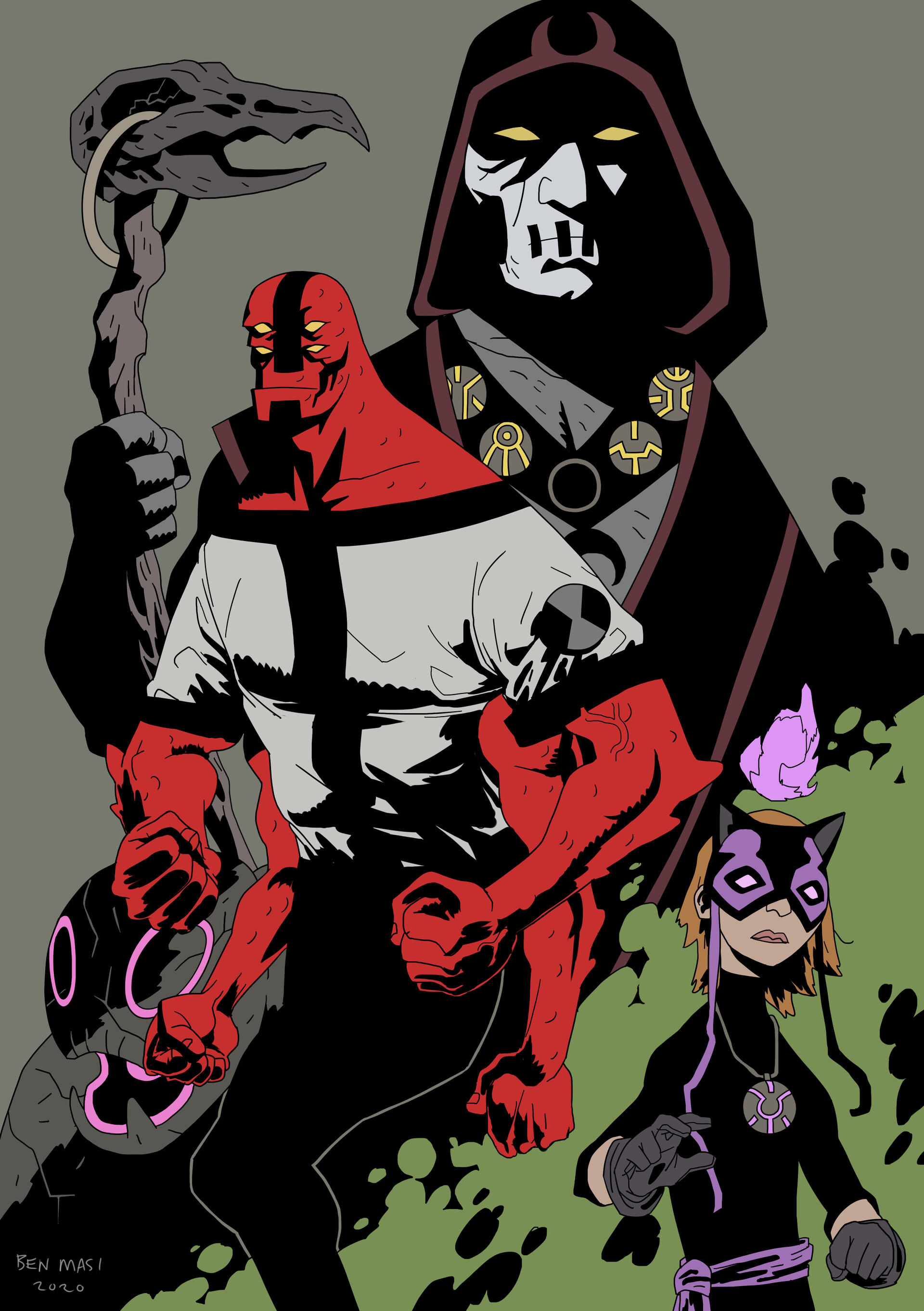 ArtStation - Ben 10 in the style of Mike Mignola