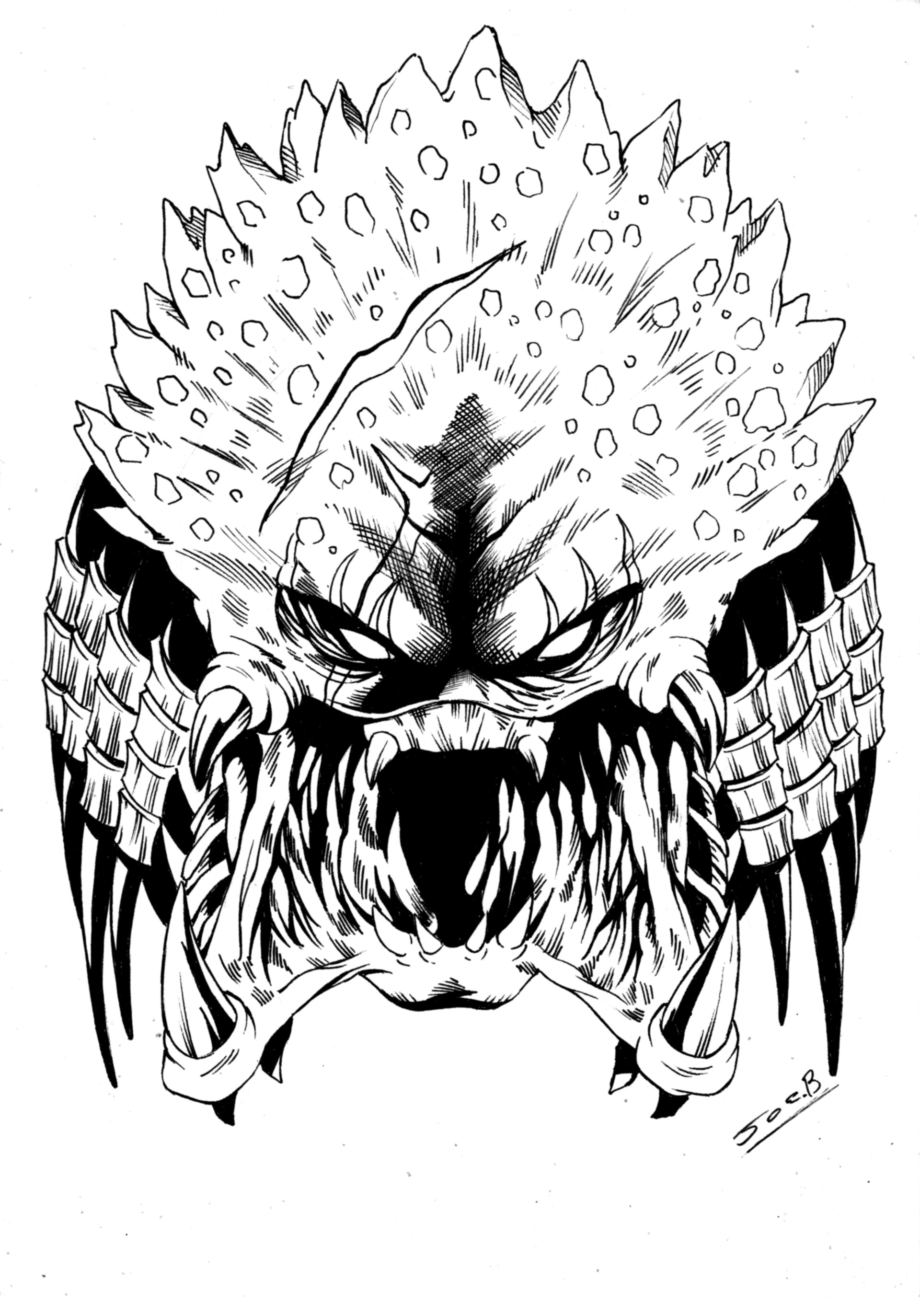 ArtStation - Bad Blood Yautja Predator headshot comission