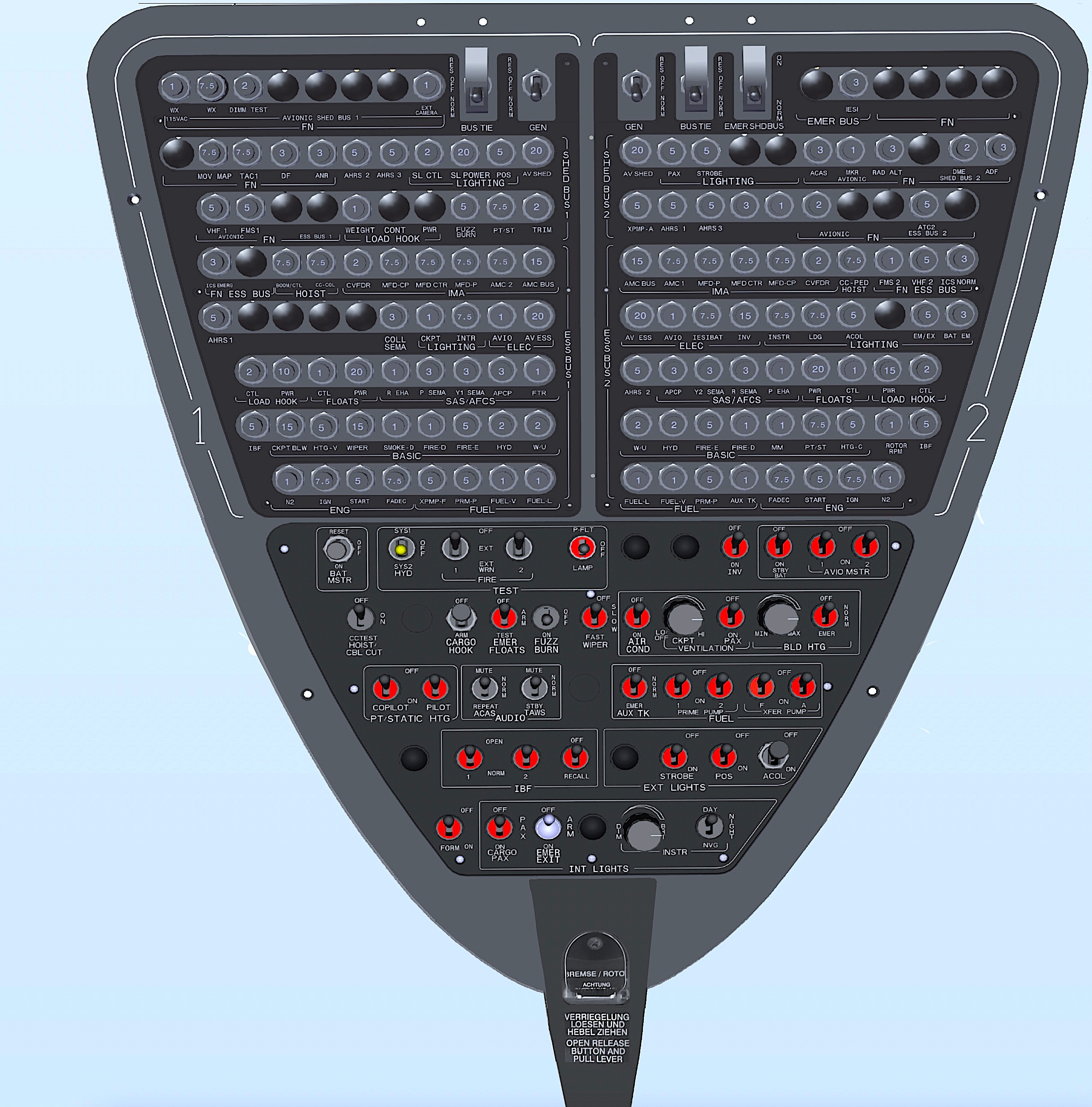 Cutaway art and prints - Cockpits of Aircraft and Helicopter