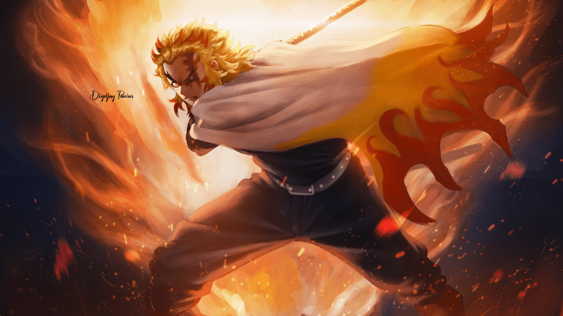 ArtStation - Rengoku Fan Art by Digvijay Pawar