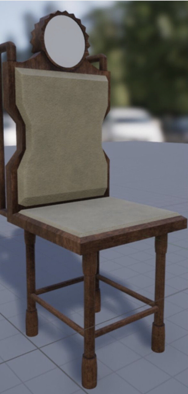 ArtStation - Wooden framed chair with fabric padding