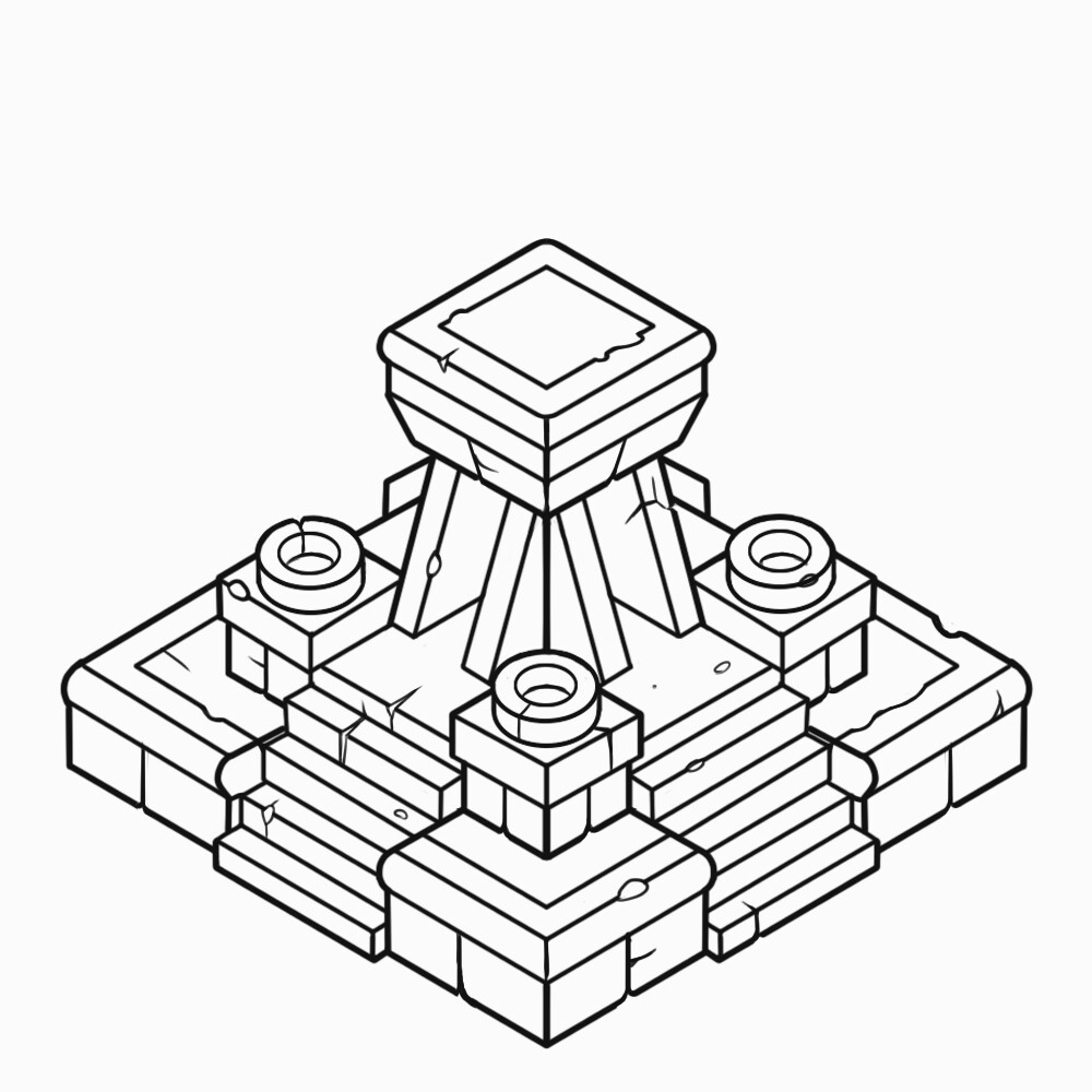 mayan pyramid coloring pages