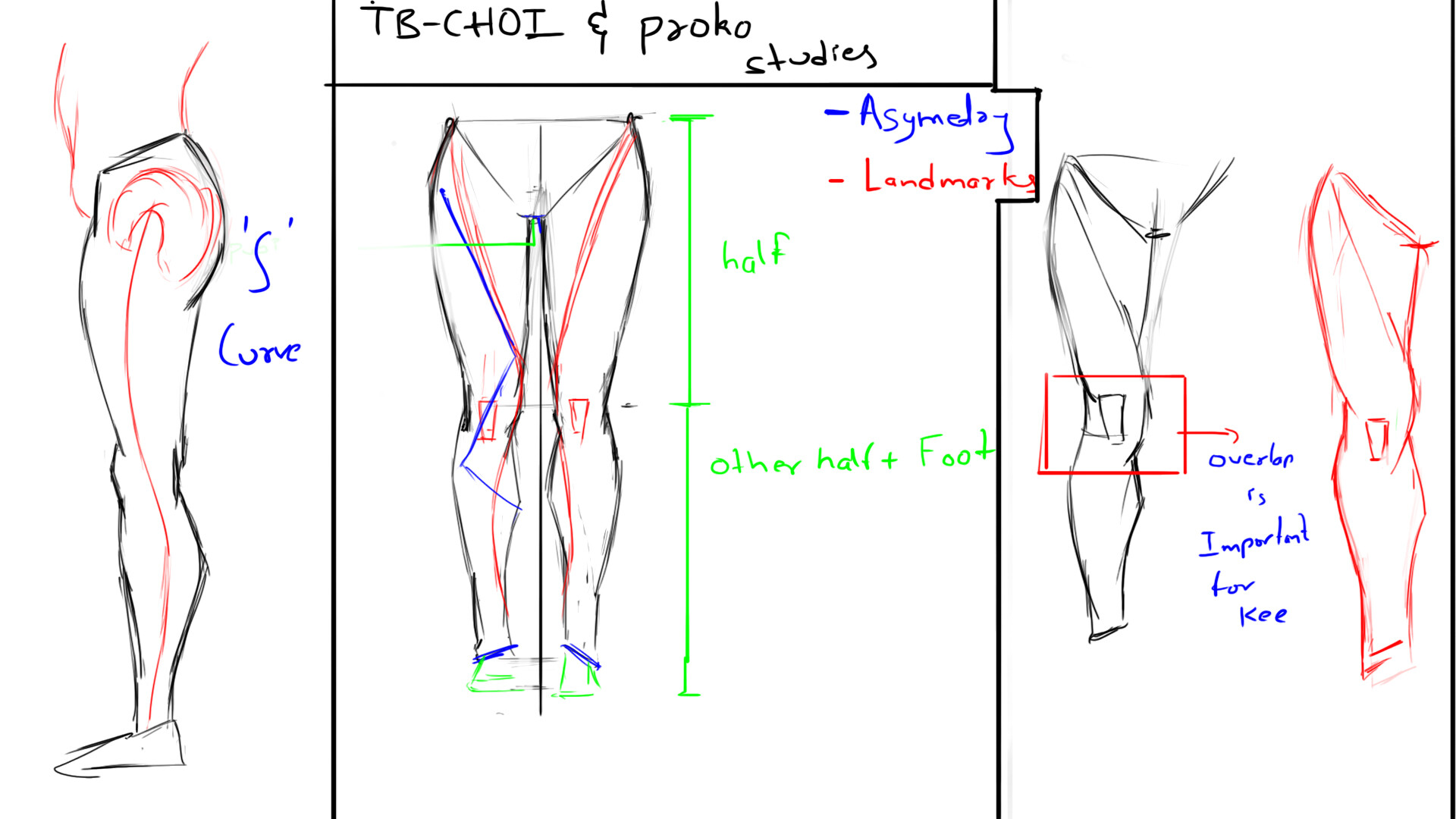 how to draw legs proko