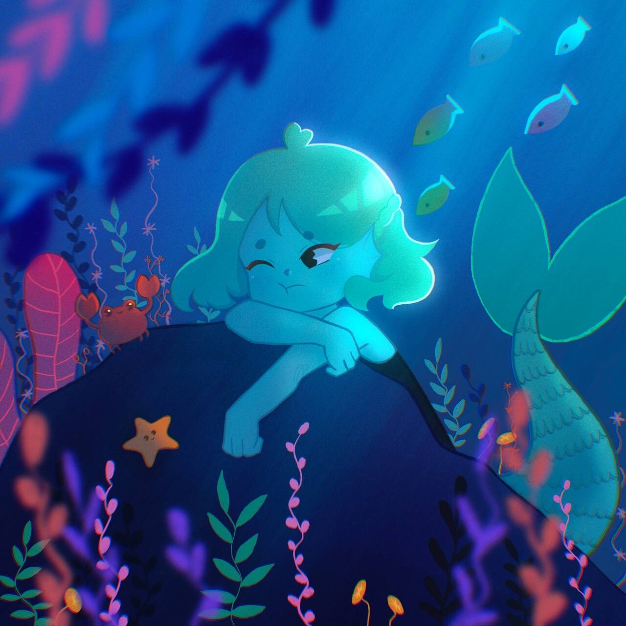 ArtStation - Bored mermaid