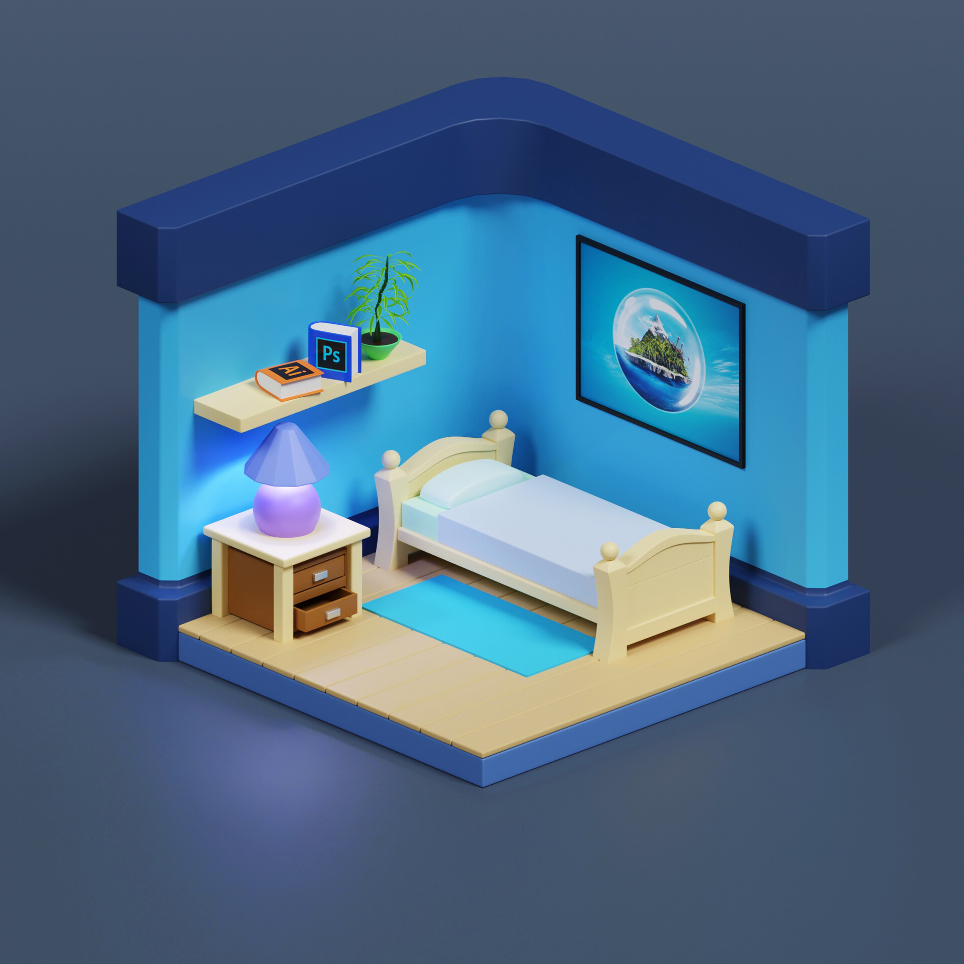 ArtStation - Tiny 3D room