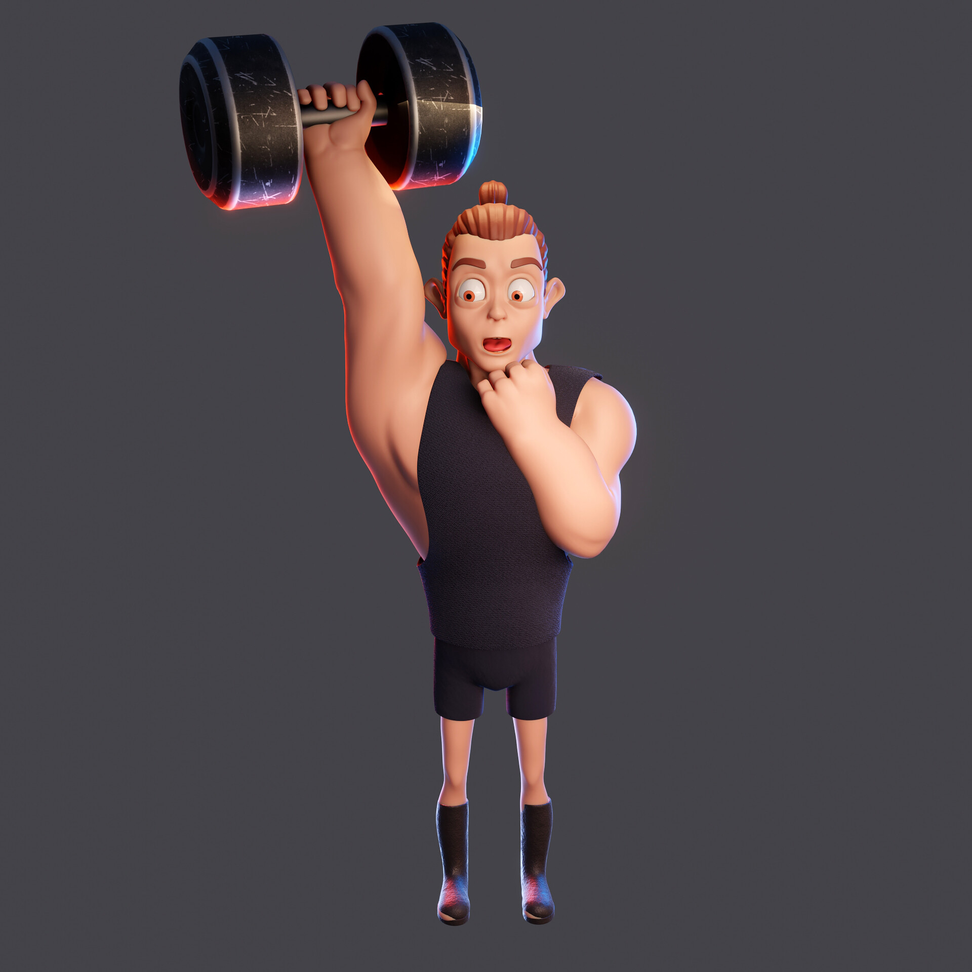 Phong Ly - Gymer Pose in Blender 3.0
