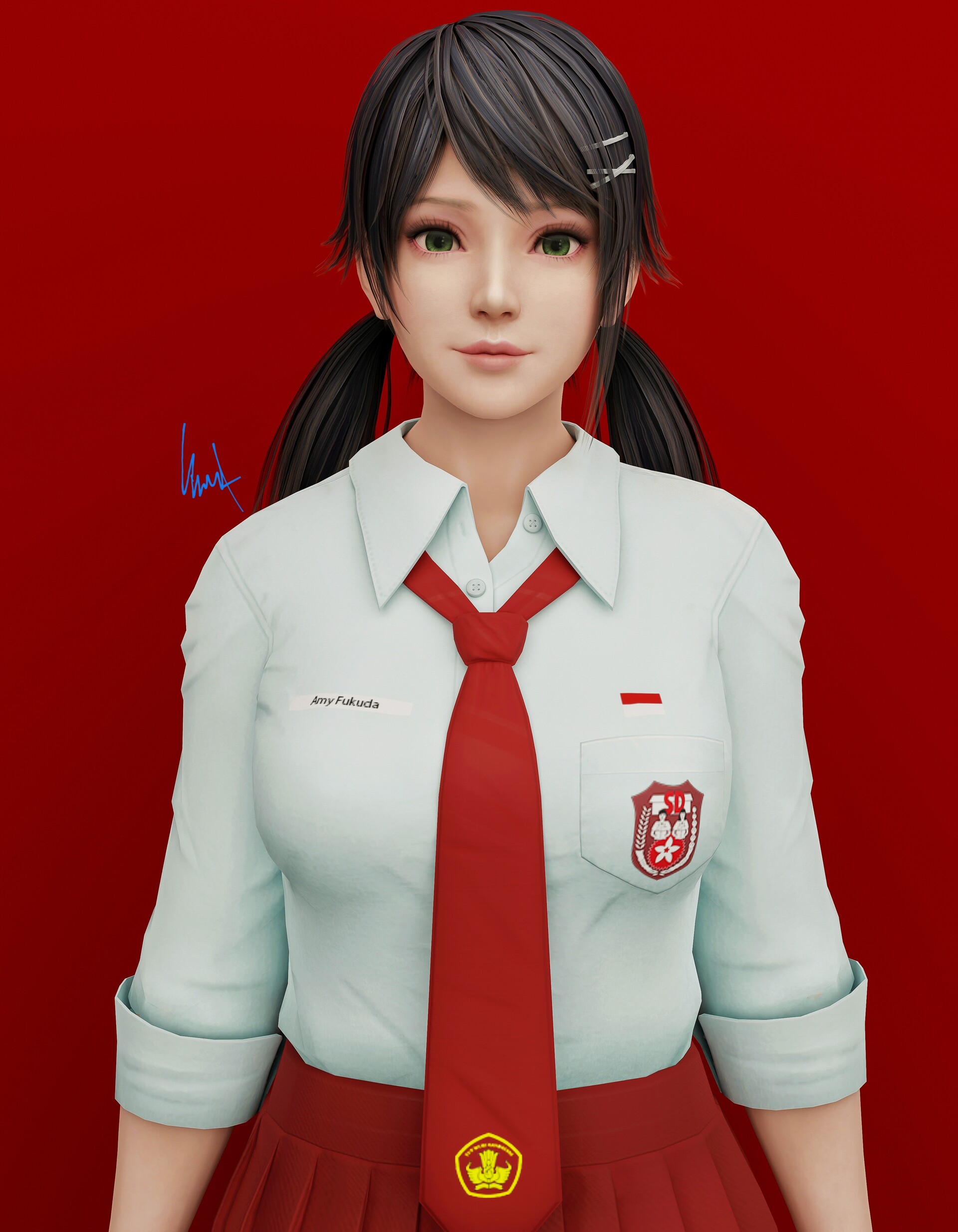 ArtStation - amy school uniform