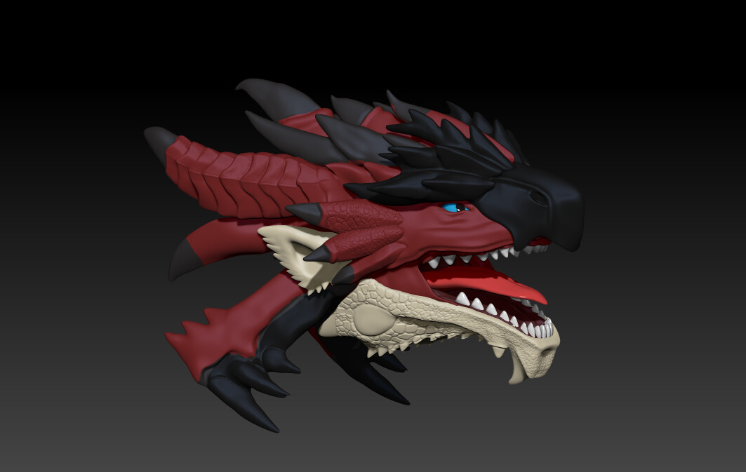 ArtStation - Rathalos Head - Monster Hunter