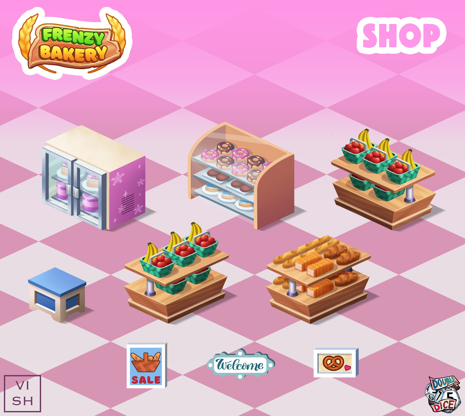 Victoria VISH Shatokhina - Frenzy Bakery Game - Part 2 - Characters & Props