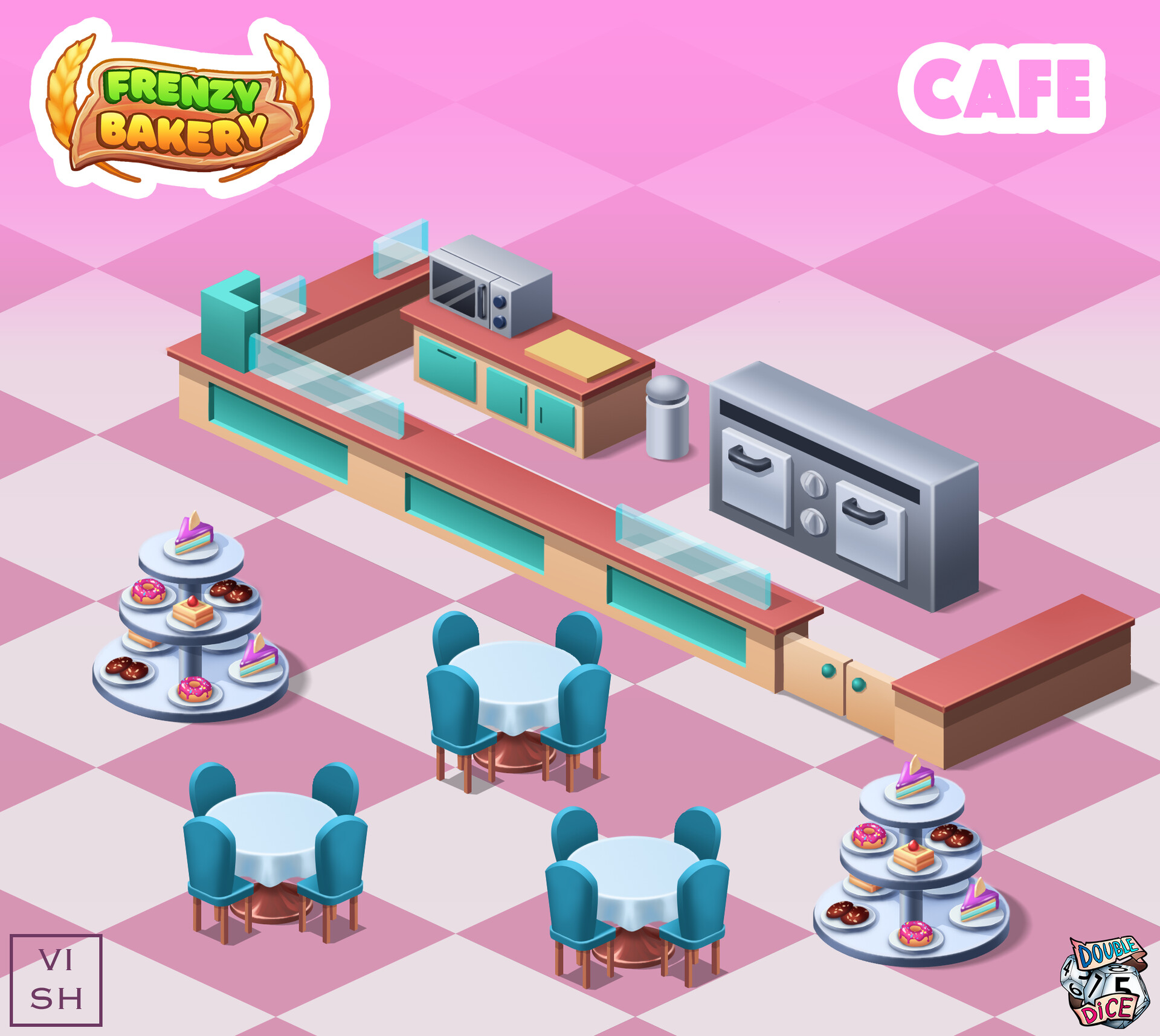 Victoria VISH Shatokhina - Frenzy Bakery Game - Part 2 - Characters & Props