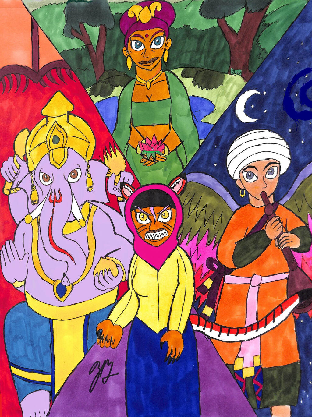 ArtStation - Bahiya and her Guardians