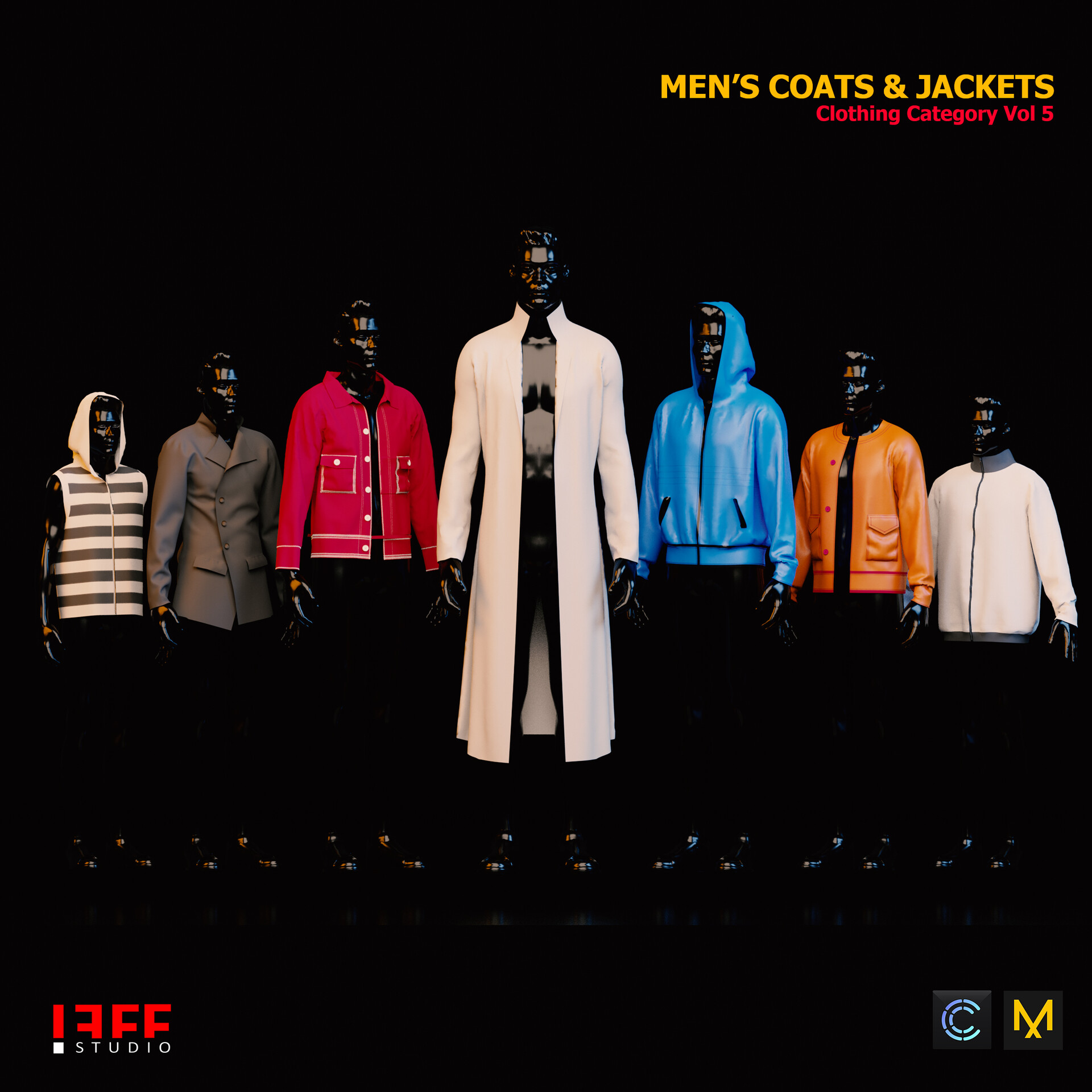 Jeff Studio - 7 MAN'S COATS AND JACKETS Marvelous Designer