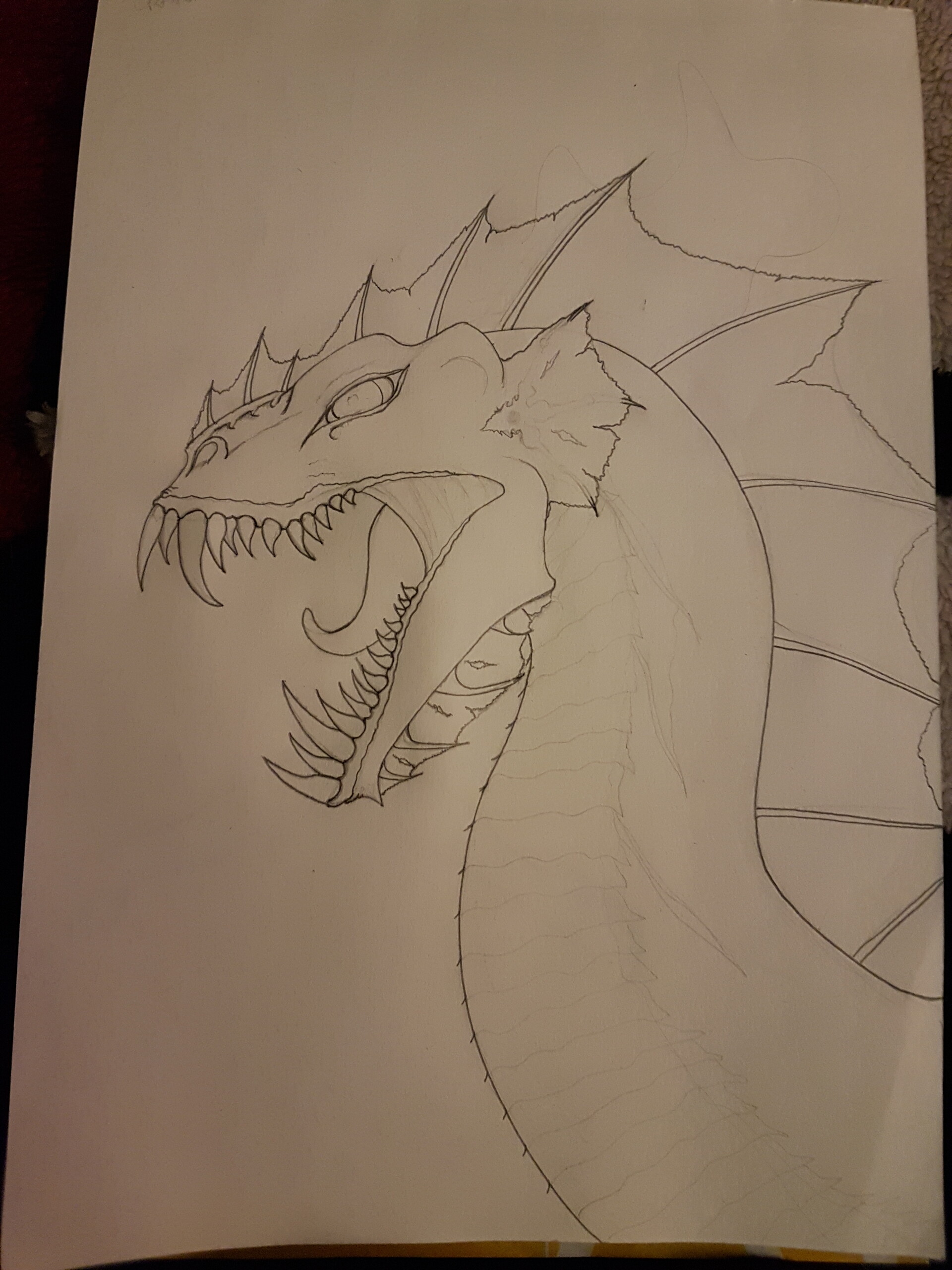 how to draw a water dragon head