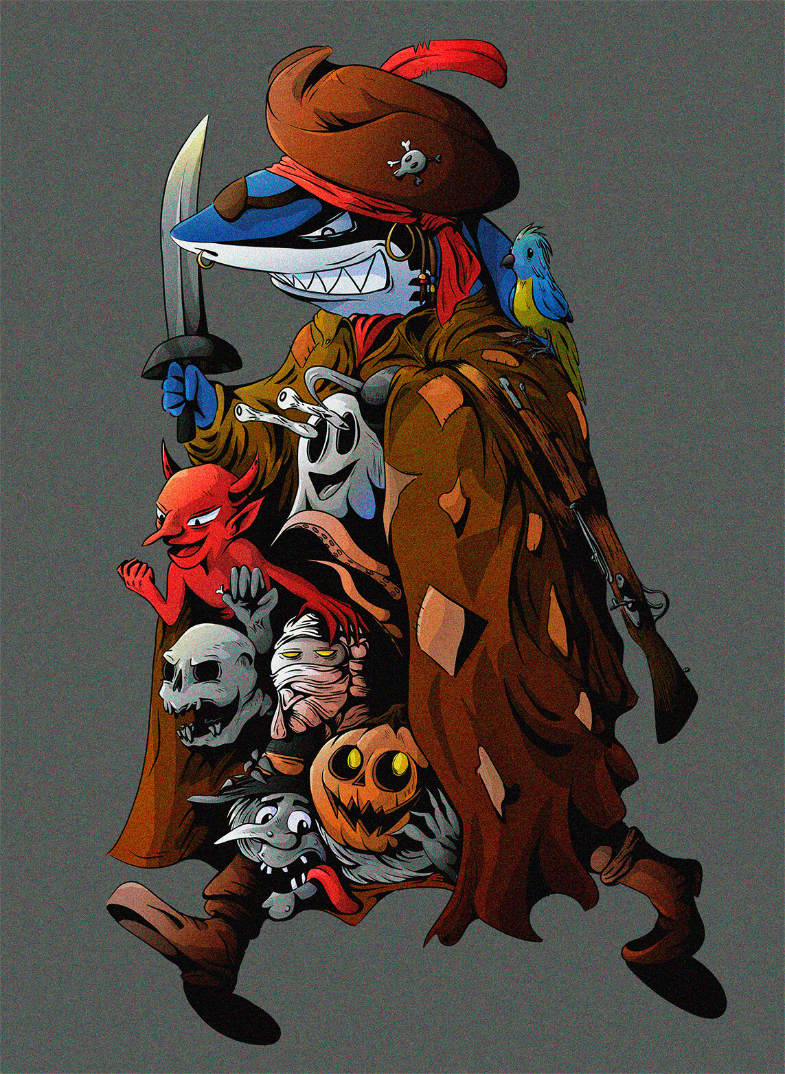 ArtStation - Spooky Shark Dude