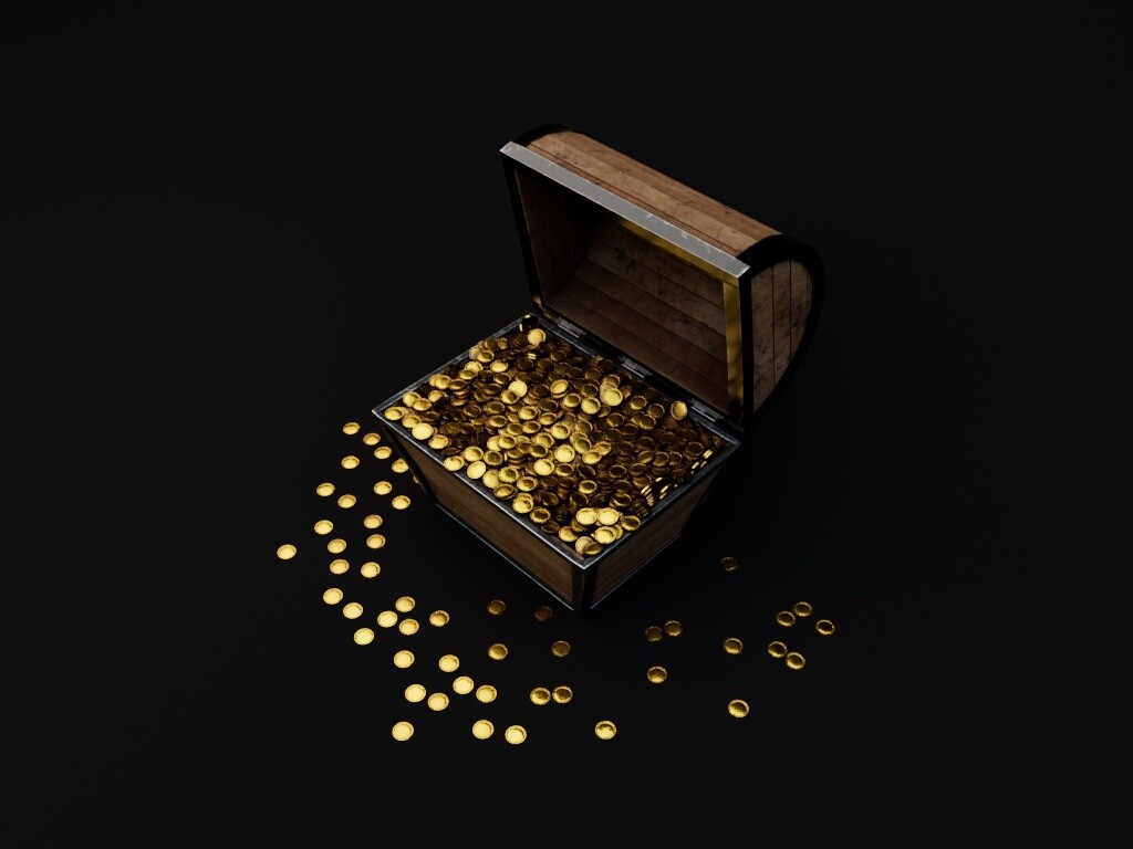 ArtStation - Chest Of Gold Coins # Chest of gold coins #Gold #coins # ...