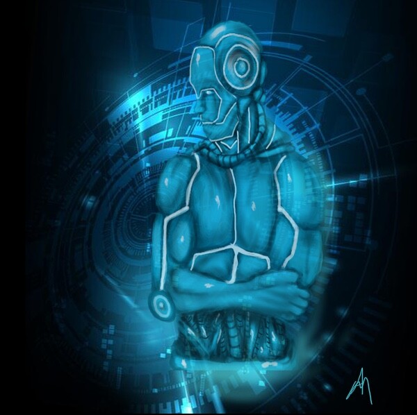 ArtStation - Blue cyborg