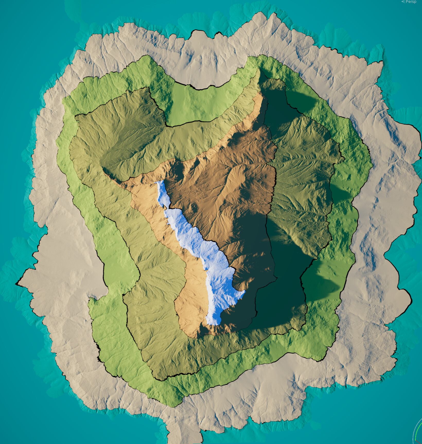 Emrecan Cubukcu - Terrain contour lines, Unity3d