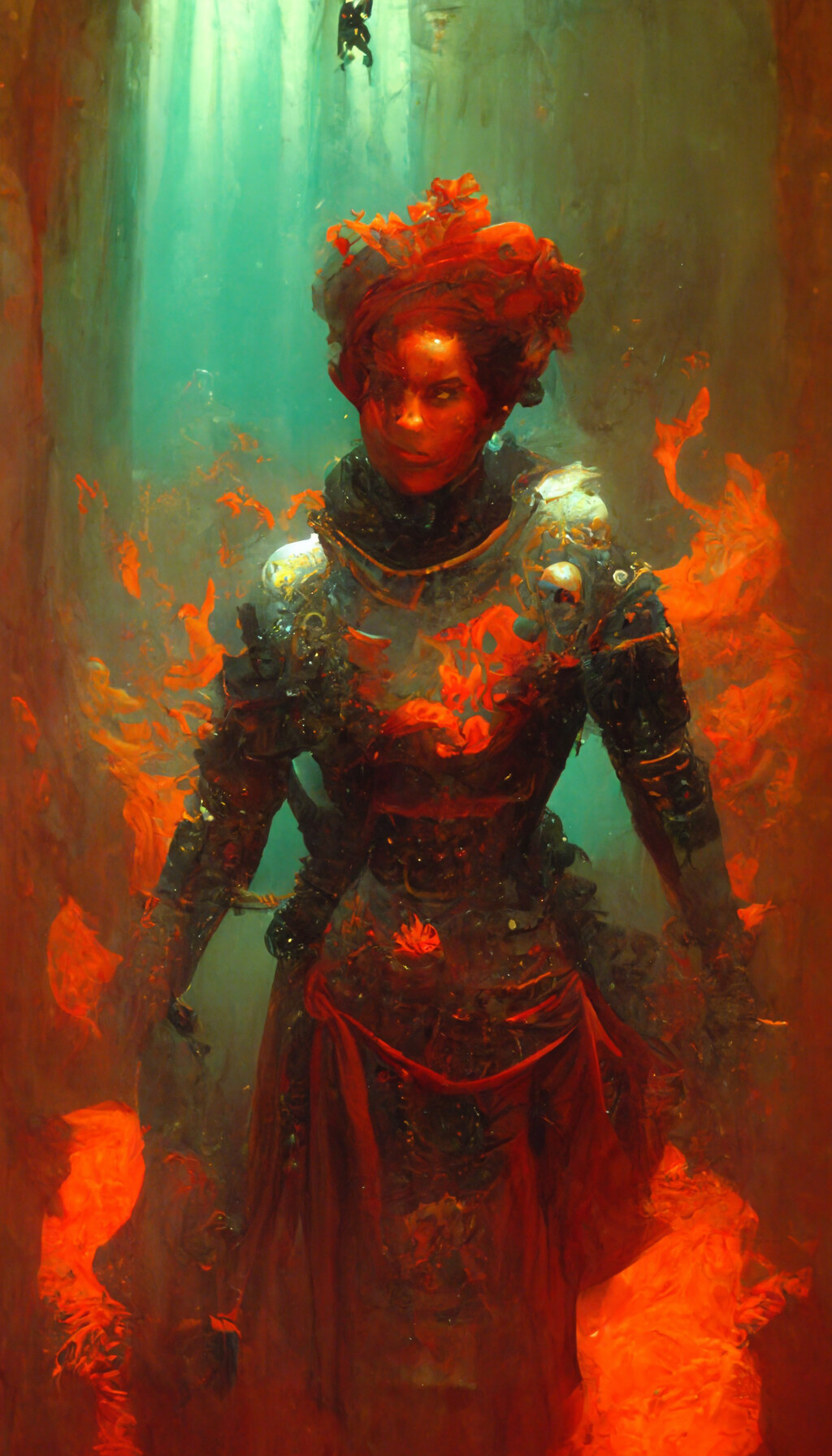 ArtStation - Female Fire Ganasi in Obsidian Plate no helmet