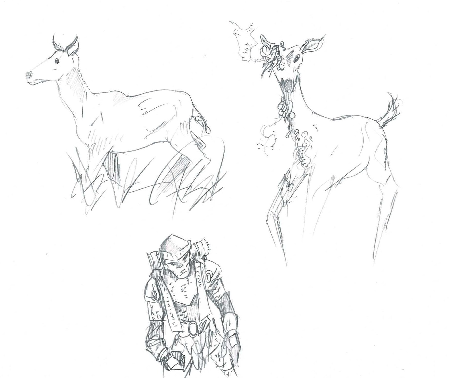 RODNEY GOTT - Sketches for a graphic novel in early development.