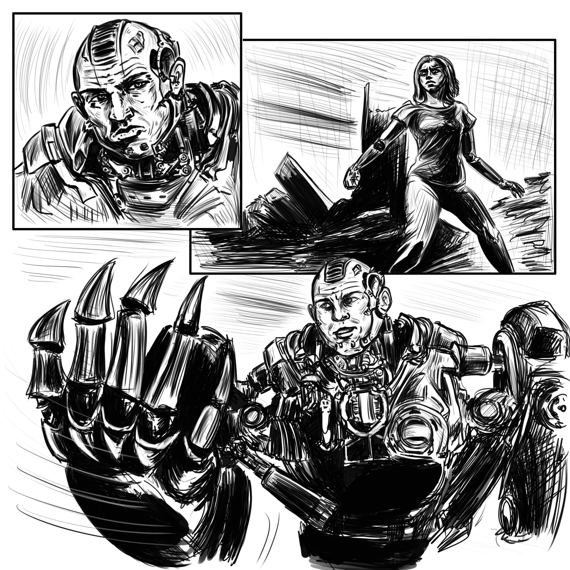 ArtStation - Alita sketching