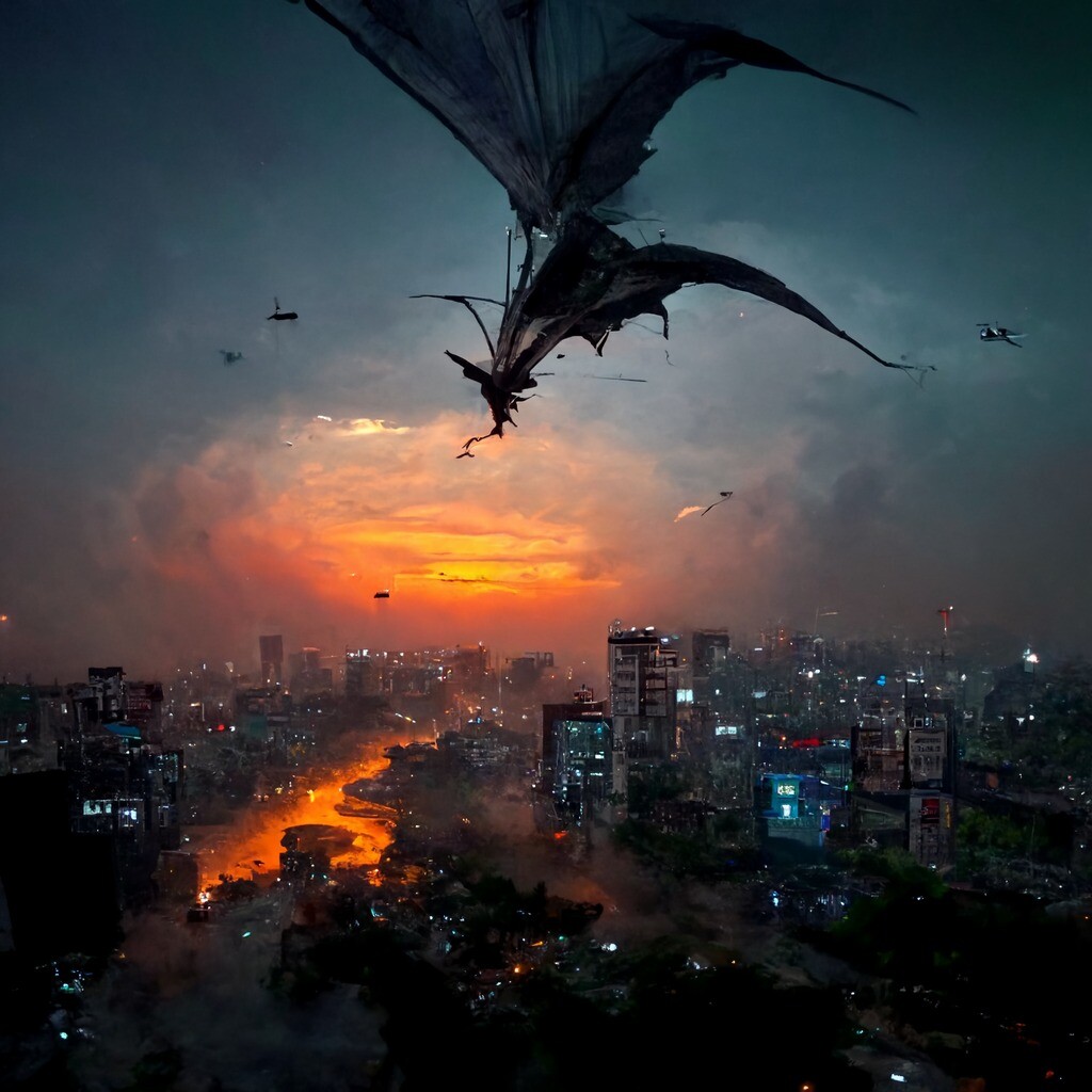 ArtStation - Dragons Flying over Dhaka City