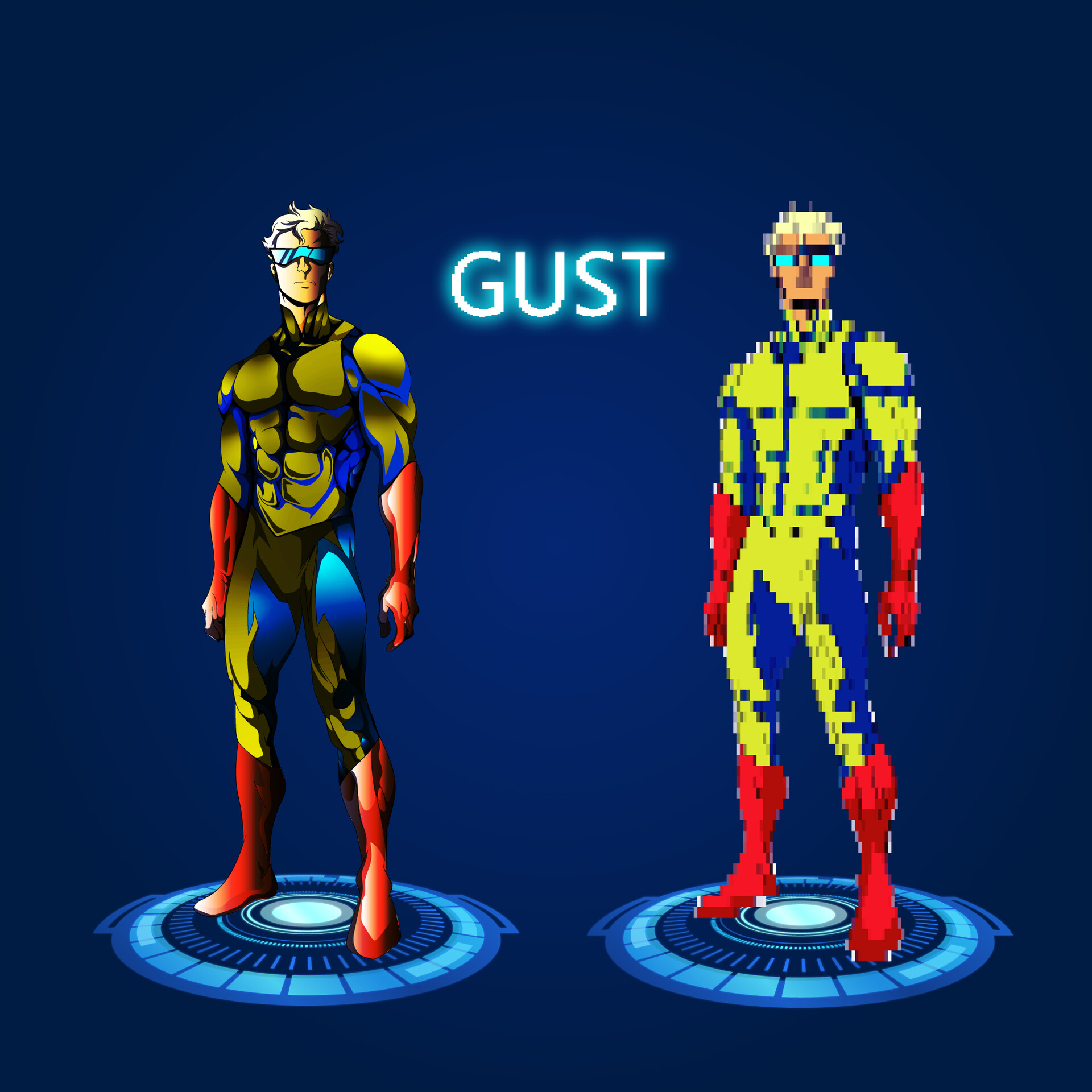 ArtStation - gust the wind breaker......pixel