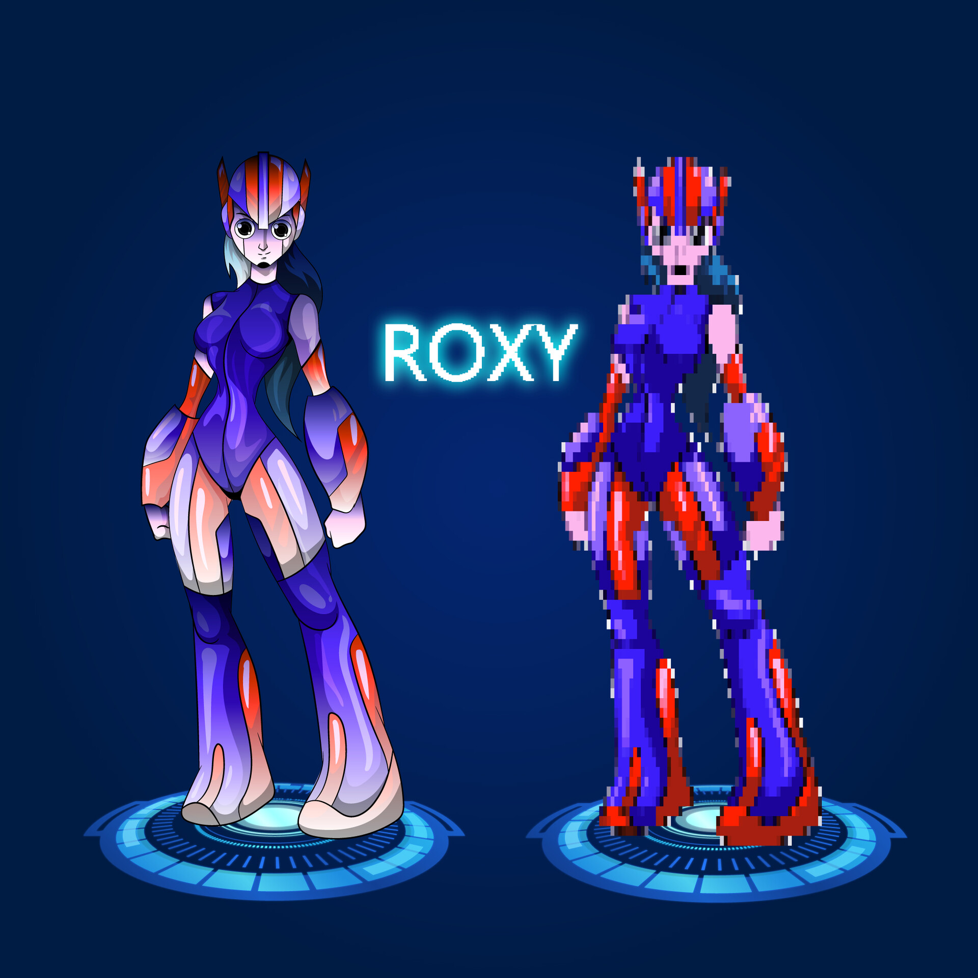 ArtStation - roxy the robot pixel