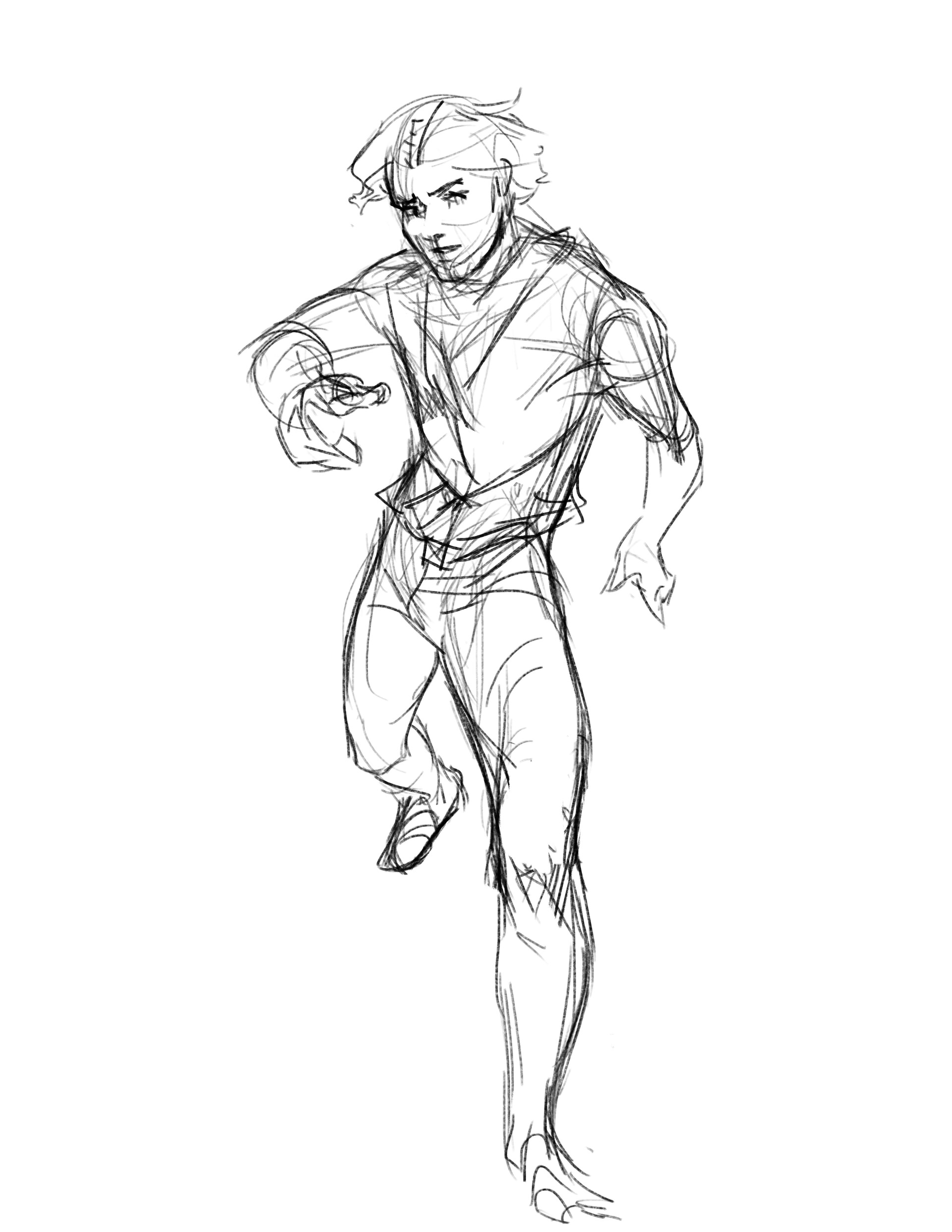 running forward drawing reference