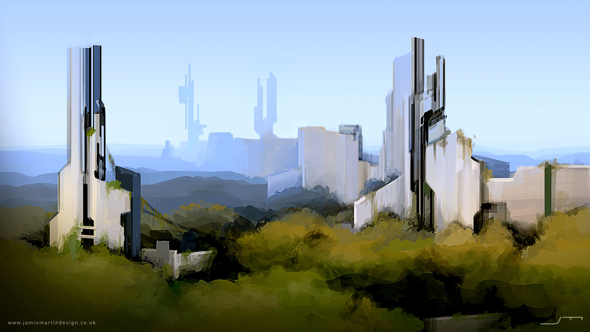 Jamie Martin - 'Gateway to the City', environment concept art