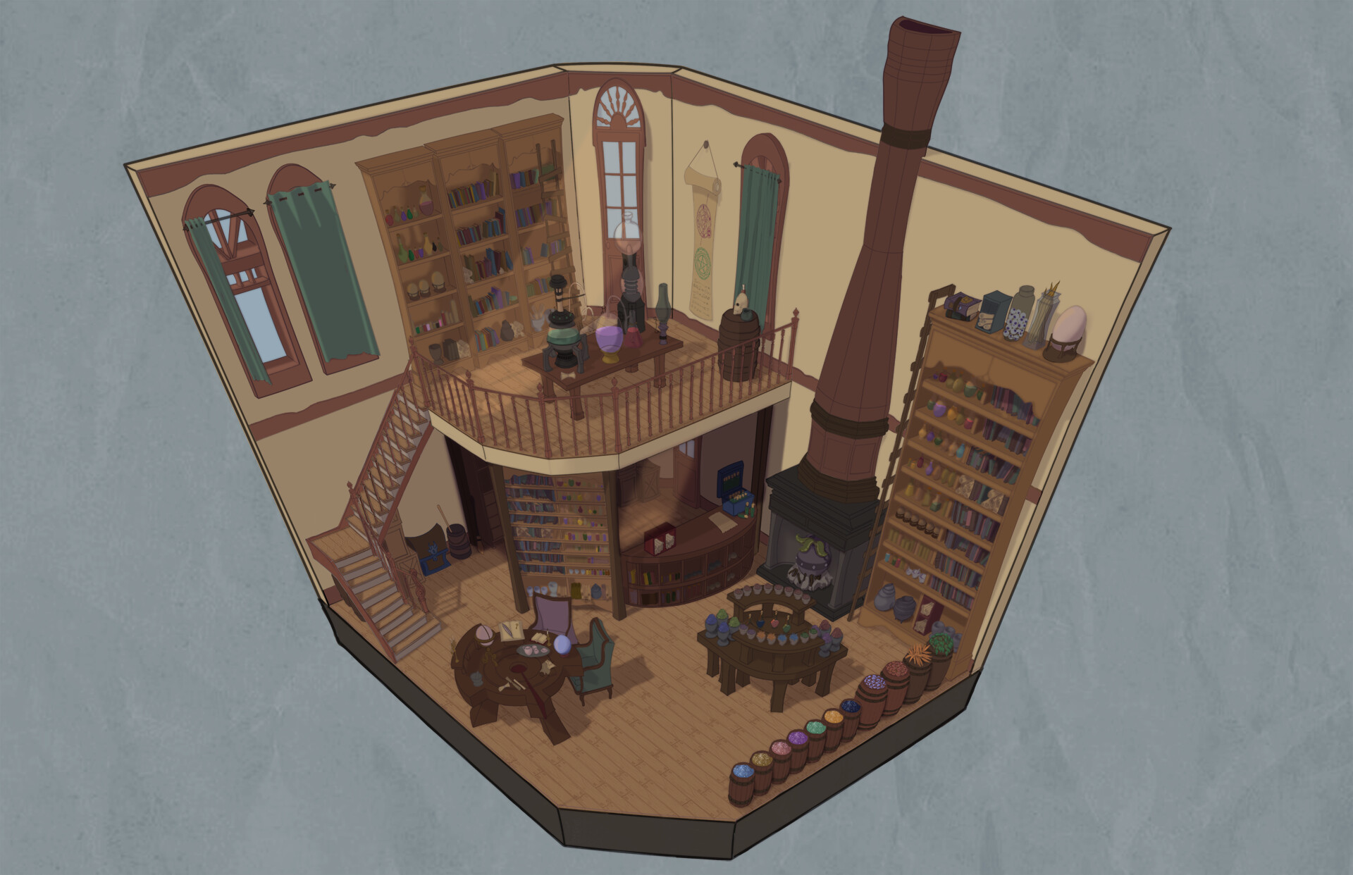 ArtStation - The alchemy shop interior