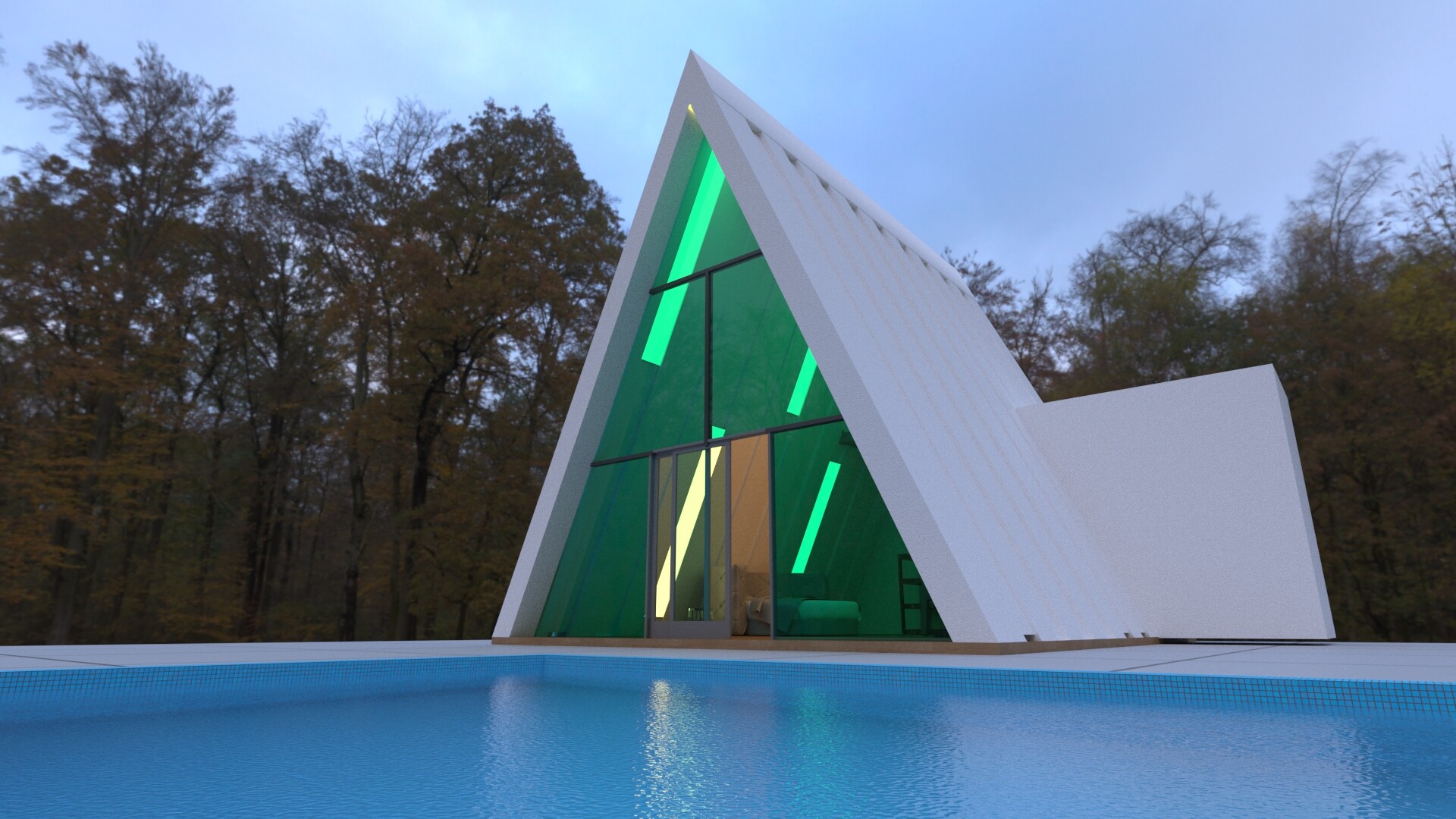 ArtStation - Triangle house in 3ds max and vray