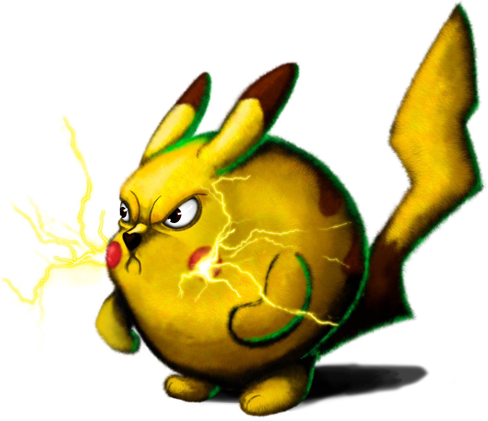 how to draw mad pikachu