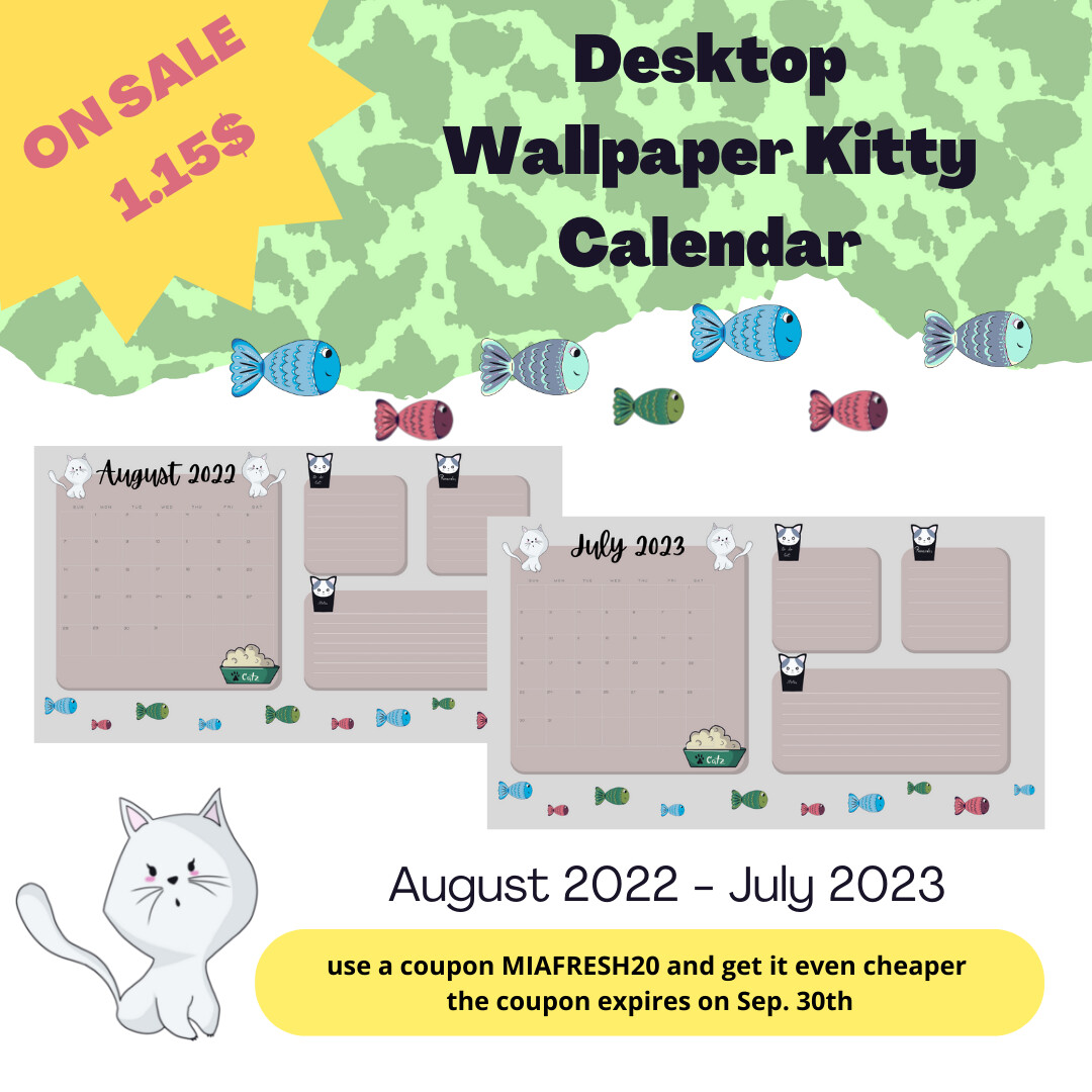 ArtStation - Kitty Desktop Wallpaper Calendar