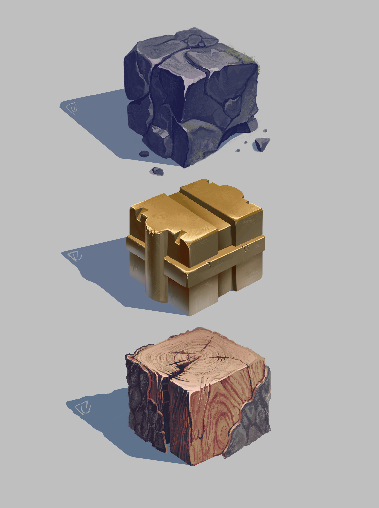 ArtStation - Material cube studies