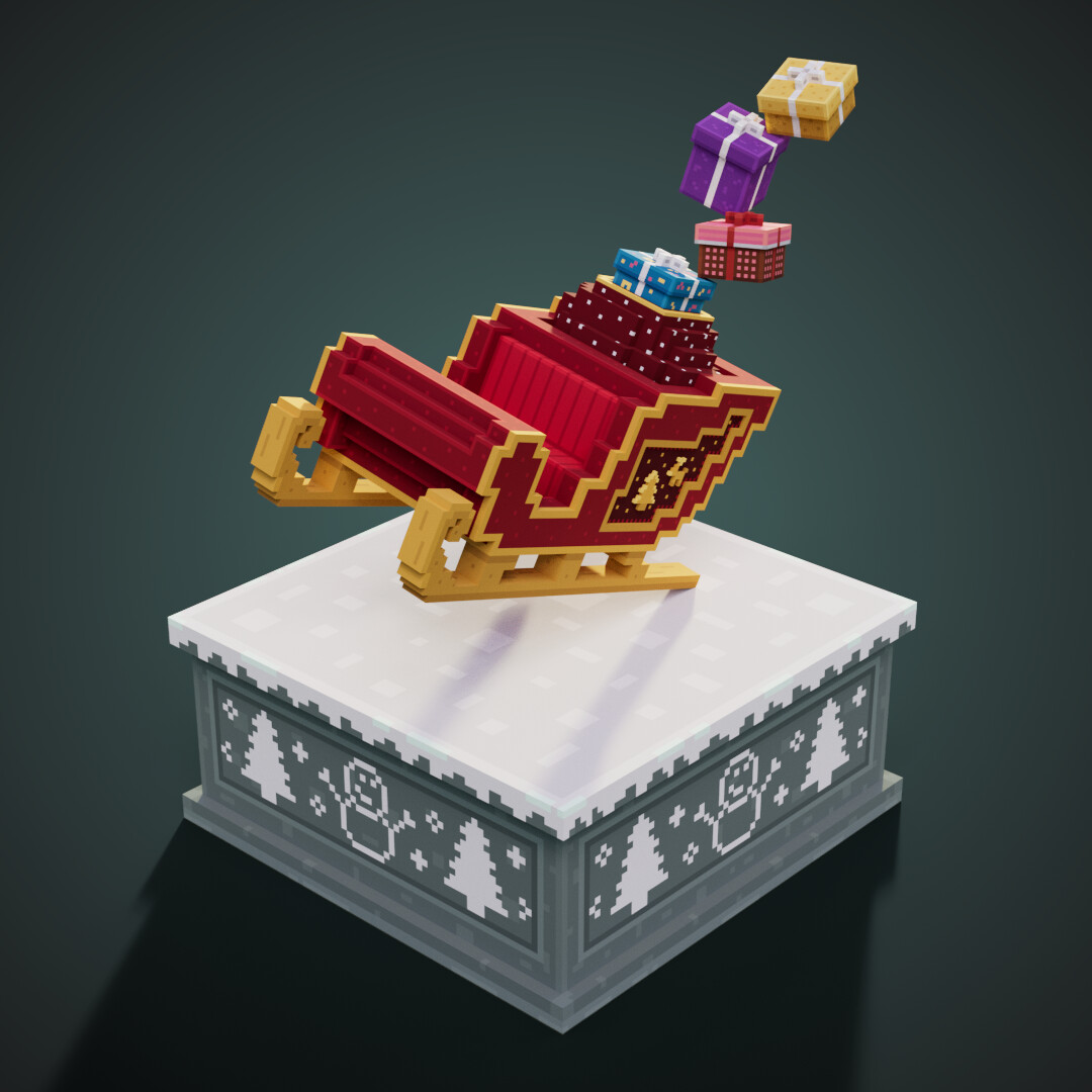 ArtStation - Christmas Sleigh Sculpture