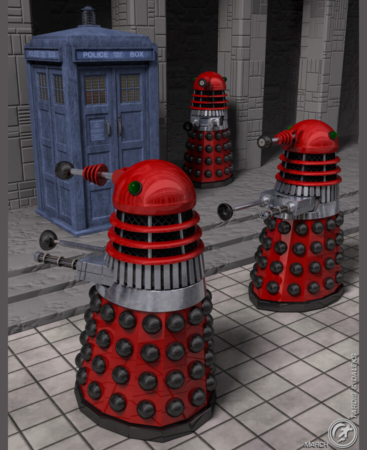 ArtStation - Tardis and Daleks