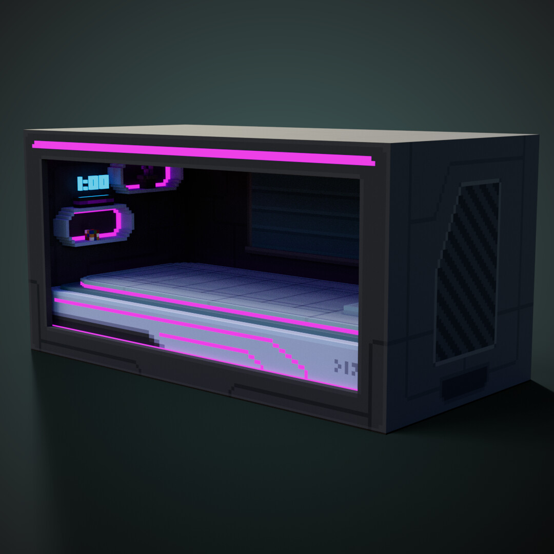ArtStation - Cyberpunk Capsule Bed