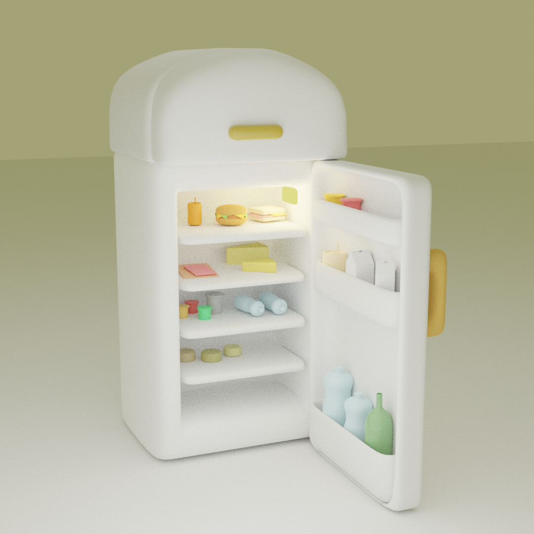 RenderForce_3D - Stylized Fridge - Blender 3D artwork
