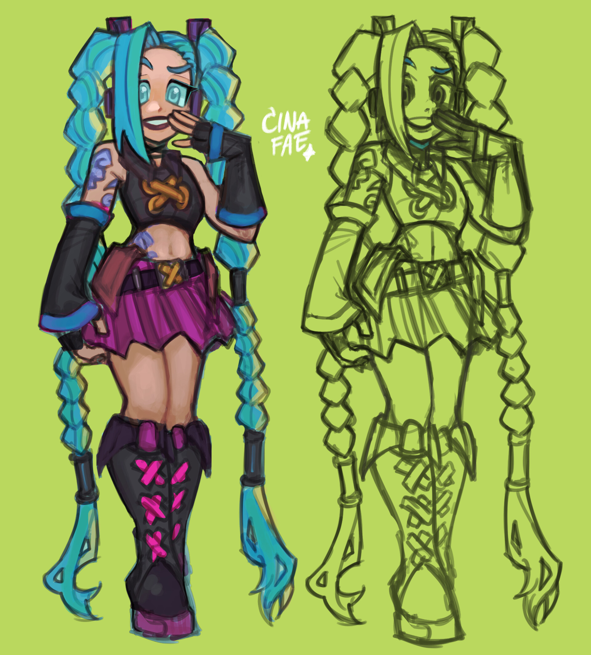 ArtStation - Jinx-Miku doodle