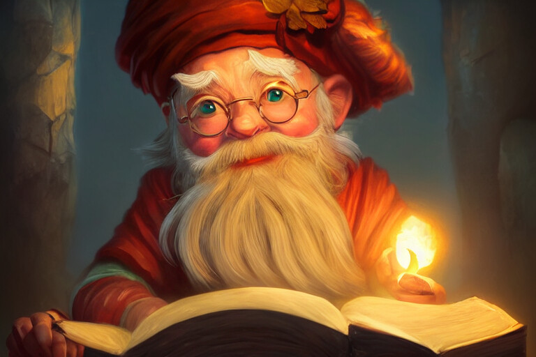 ArtStation - gnome reading book