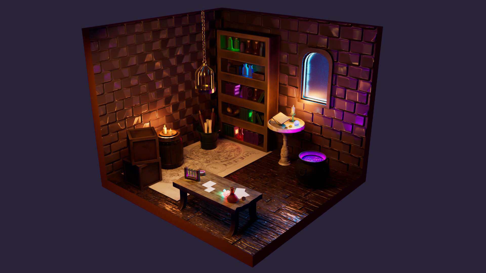 ArtStation - Mage's workshop - Isometric 3D model