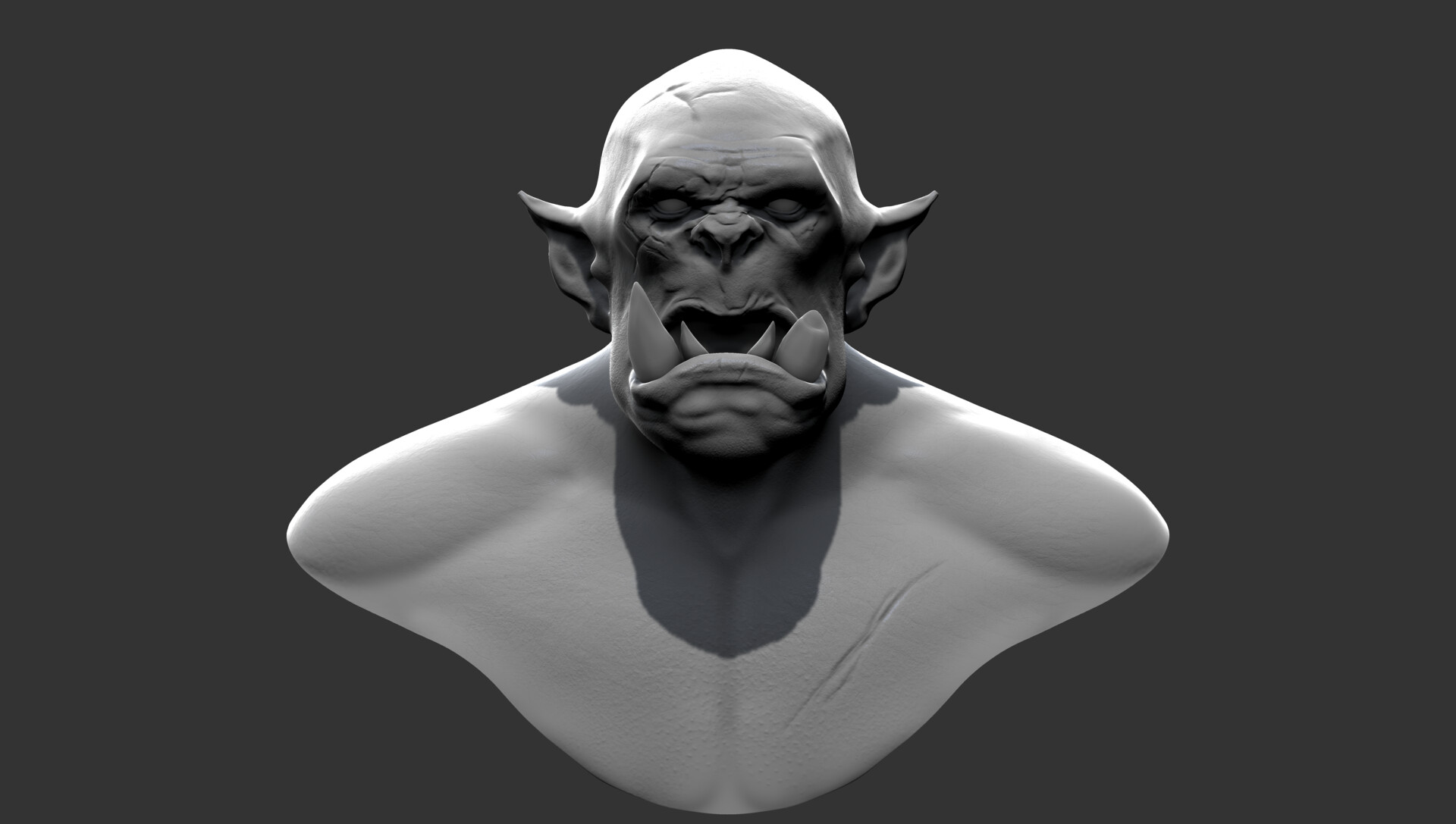 Katharina Winter | 3D Artist - Orc Bust (Modeling Assignment)